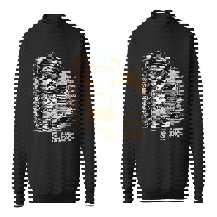 El Jefe Hip Hop Teddy Bear Lowrider Chicano Cholo Sweatshirt - Monsterry UK
