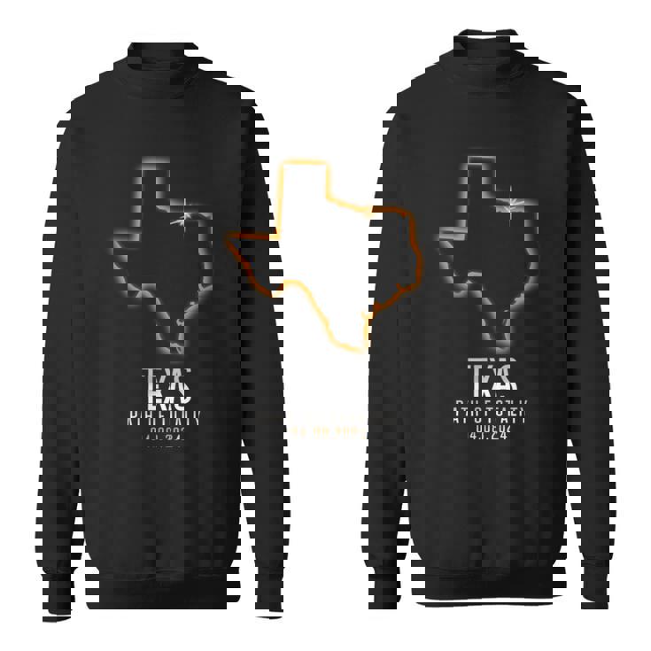 Map Of Texas Path Of Totality 4824 Total Solar Eclipse Sweatshirt | Mazezy