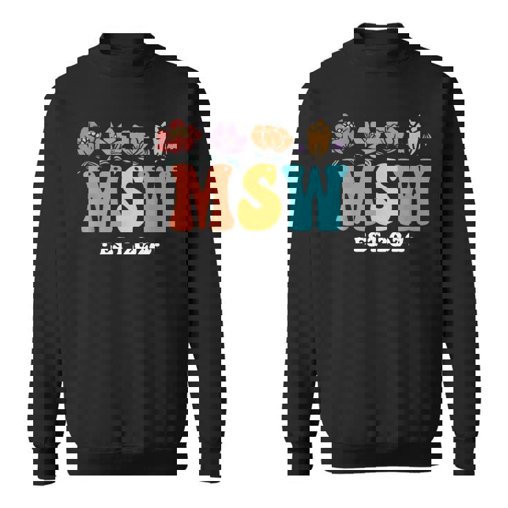 Msw Est 2024 Graduation School Social Worker Master Sweatshirt | Mazezy AU