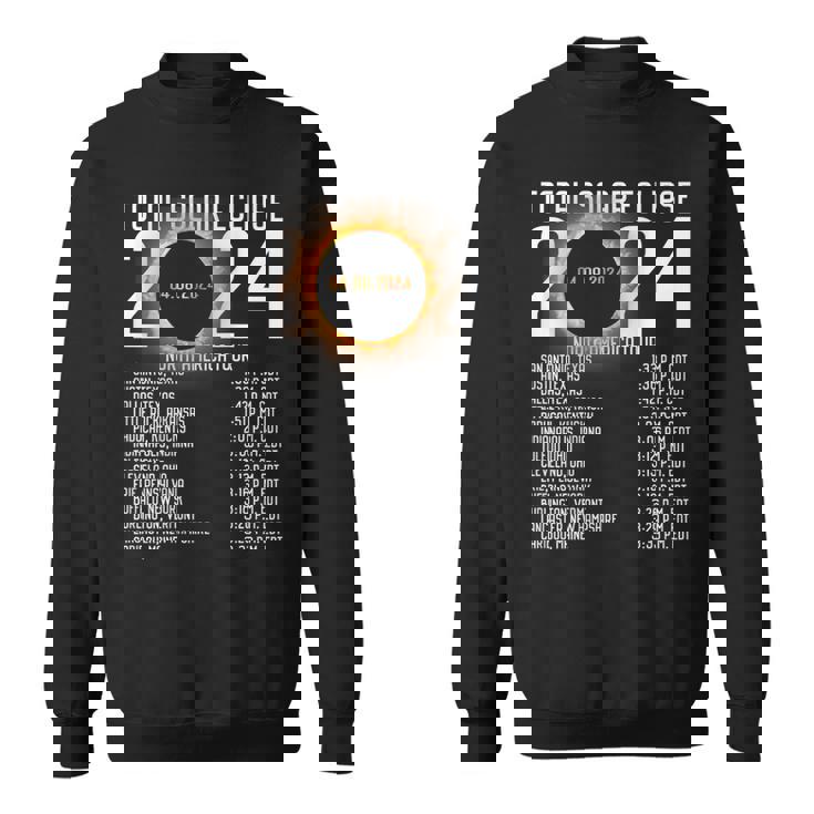 North America Tour 2024 Totality On Back Solar Eclipse Sweatshirt | Mazezy