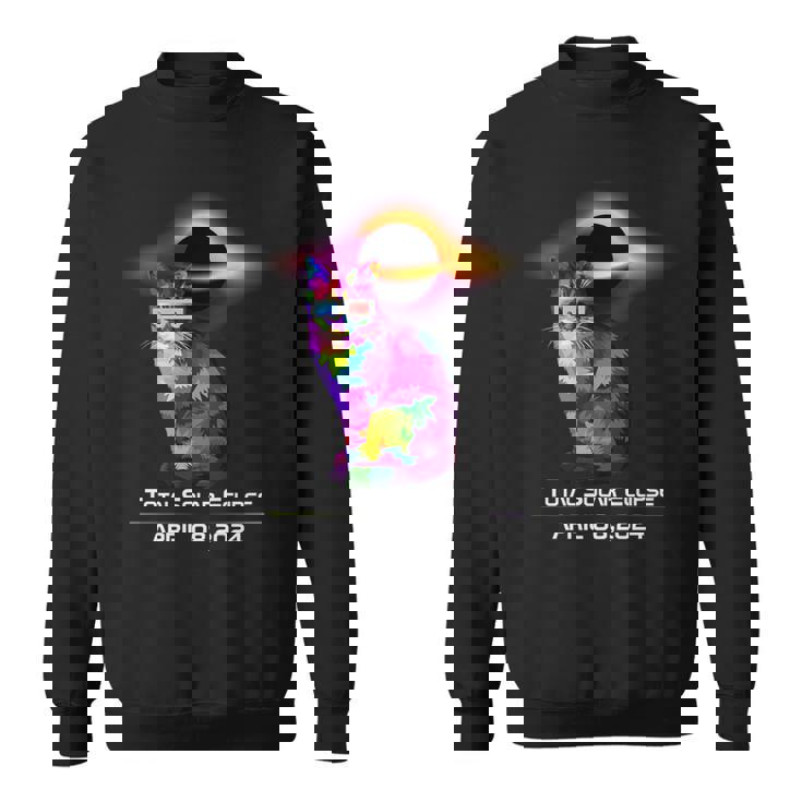 Total Solar Eclipse 2024 Cat Eclipse Glasses Colorful Men's T-shirt ...