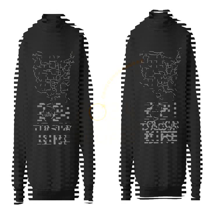 Total Solar Eclipse April 8 2024 Usa Map Solar Eclipse 2024 Sweatshirt ...