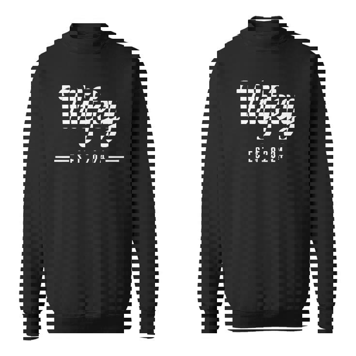 Wifey Est 2024 Logo Loading Wedding Couple Just Married 2024 Sweatshirt ...