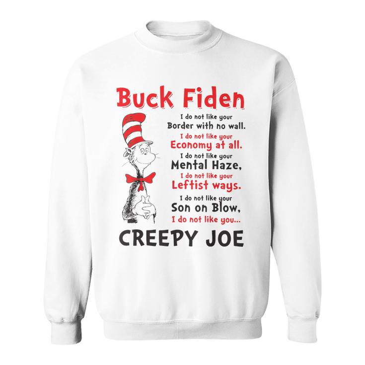 Buck Fiden Creepy Joe Us Flag Anti Biden Sweatshirt | Mazezy