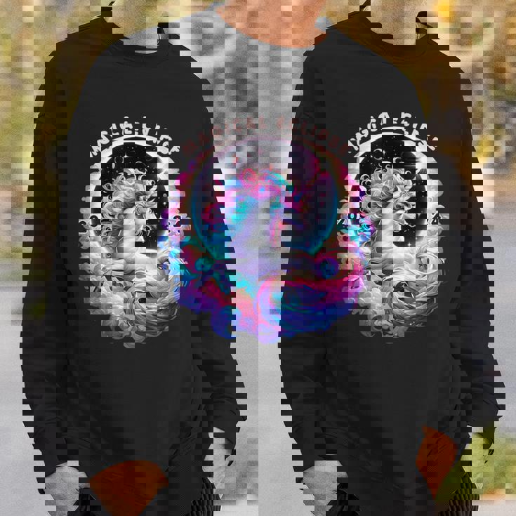 2024 Total Solar Eclipse Totality Unicorn Magical Eclipse Sweatshirt - Seseable
