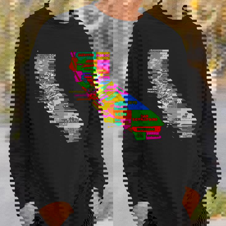 California County Map Map Of California Usa Sweatshirt - Monsterry