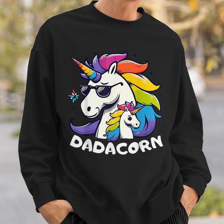 Dadacorn Unicorn Dad And Baby Unicorn Papa Father's Day Sweatshirt ...