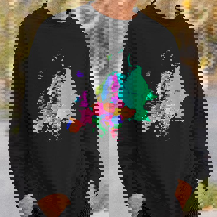 Europe Political Map With Boundaries And Countries Names Sweatshirt ...