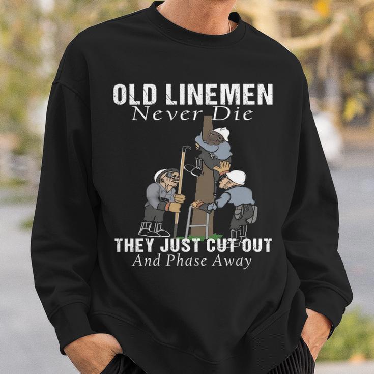 Retirement Electrical Lineman Line Crew Art Gif Sweatshirt | Mazezy