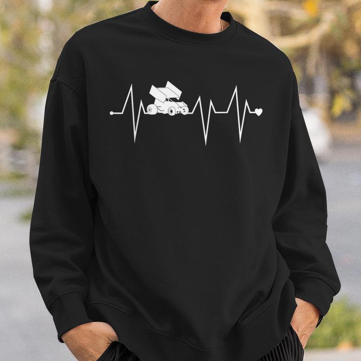 Sprint Car Racing Racer Heartbeat Heart Pulse Rate Ekg Sweatshirt ...