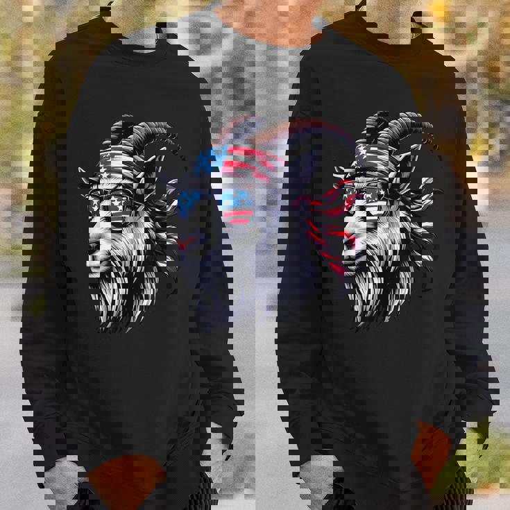 Goat American Usa Flag Sunglasses 4Th Of July Goat Sweatshirt | Mazezy