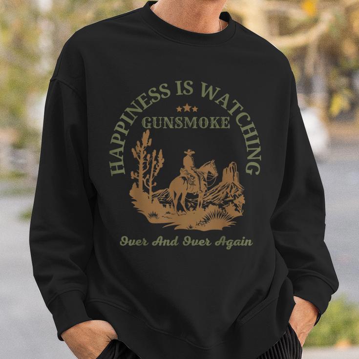 Happiness Is Watching Gunsmoke Over And Over Again Cowboy Sweatshirt ...