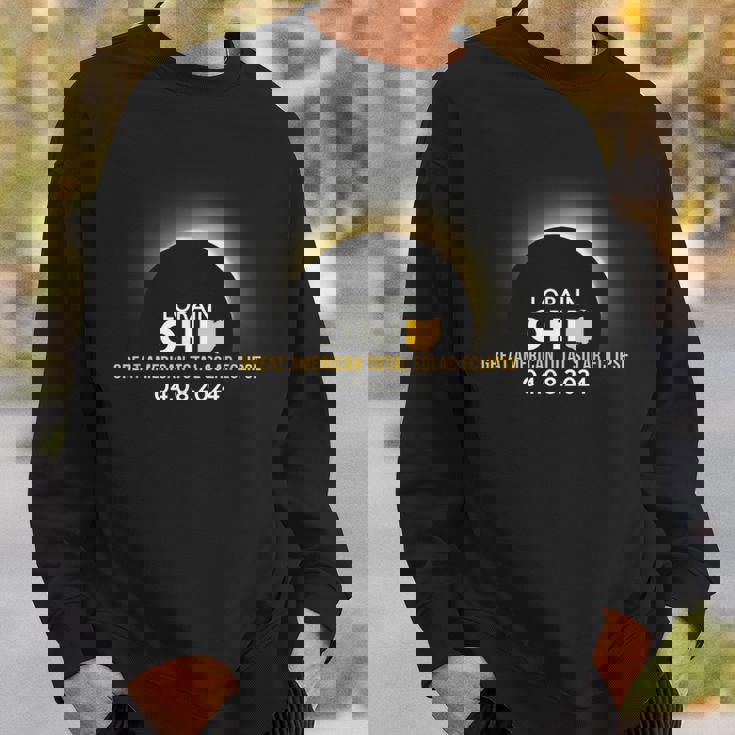 Lorain Oh Ohio Total Solar Eclipse 2024 Sweatshirt | Mazezy