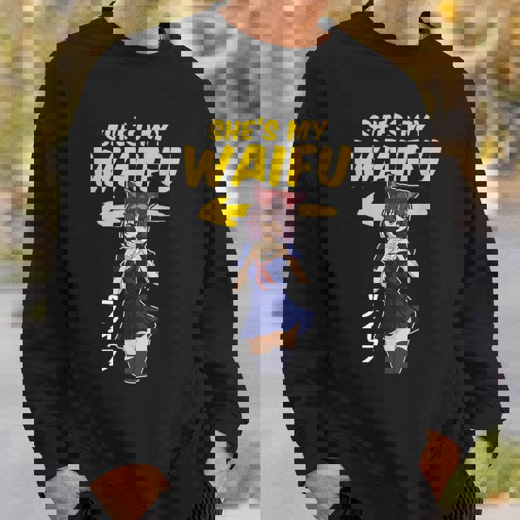 Matching Couples Anime Waifu Notice Me Senpai Sweatshirt - Monsterry