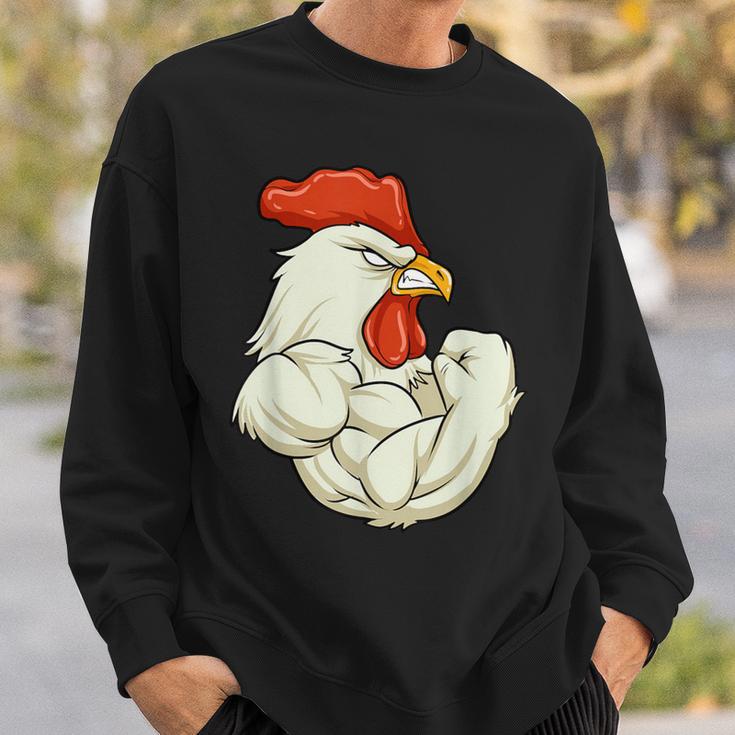 Rooster At The Gym Muscle Fitness Training Bodybuilder Sweatshirt ...