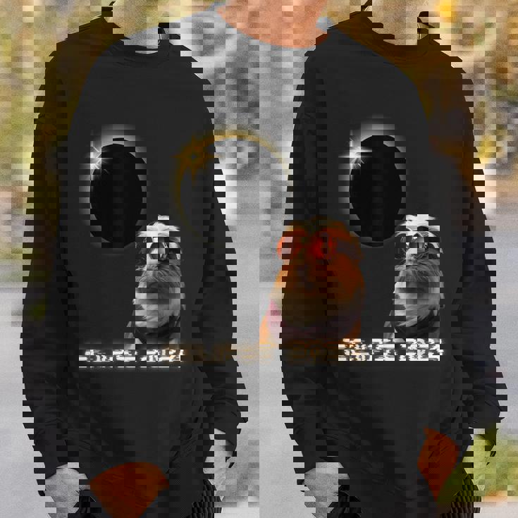 Solar Eclipse 2024 Guinea Pig Wearing Glasses Sweatshirt - Monsterry