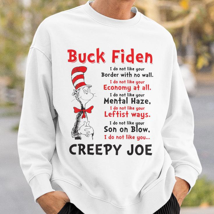 Buck Fiden Creepy Joe Us Flag Anti Biden Sweatshirt | Mazezy