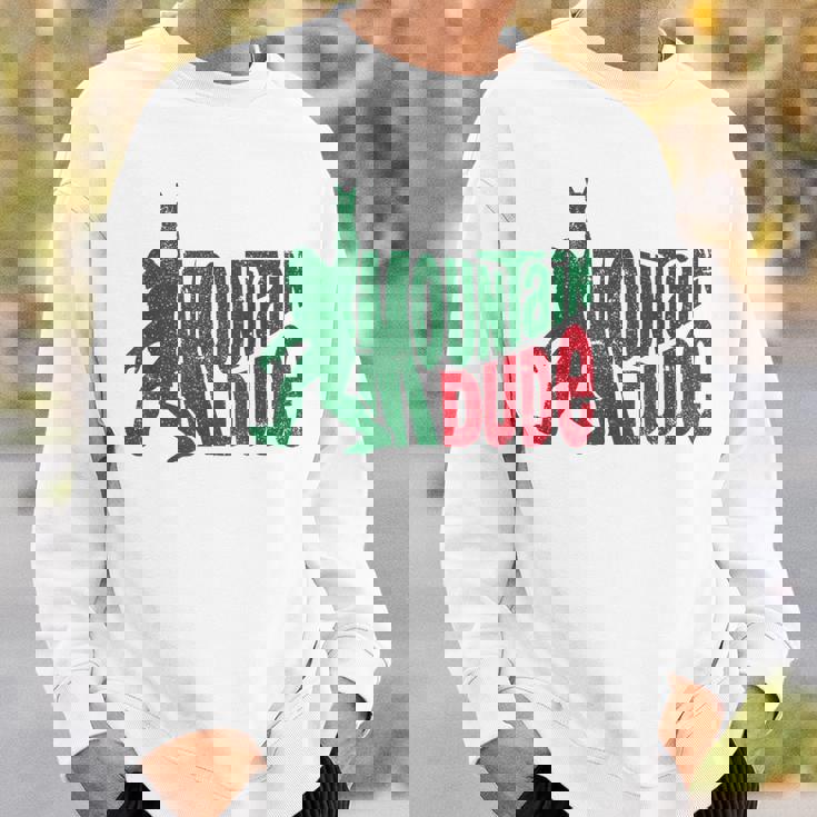 Mountain Dude Bigfoot Sasquatch Hiking Sweatshirt | Mazezy