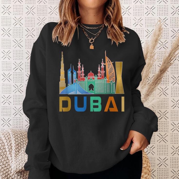 Dubai United Arab Emirates Souvenir I Love Dubai Skyline Sweatshirt ...