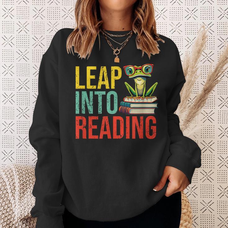 Happy Leap Day Teacher Leap Into Reading Leap Day 2024 Sweatshirt ...