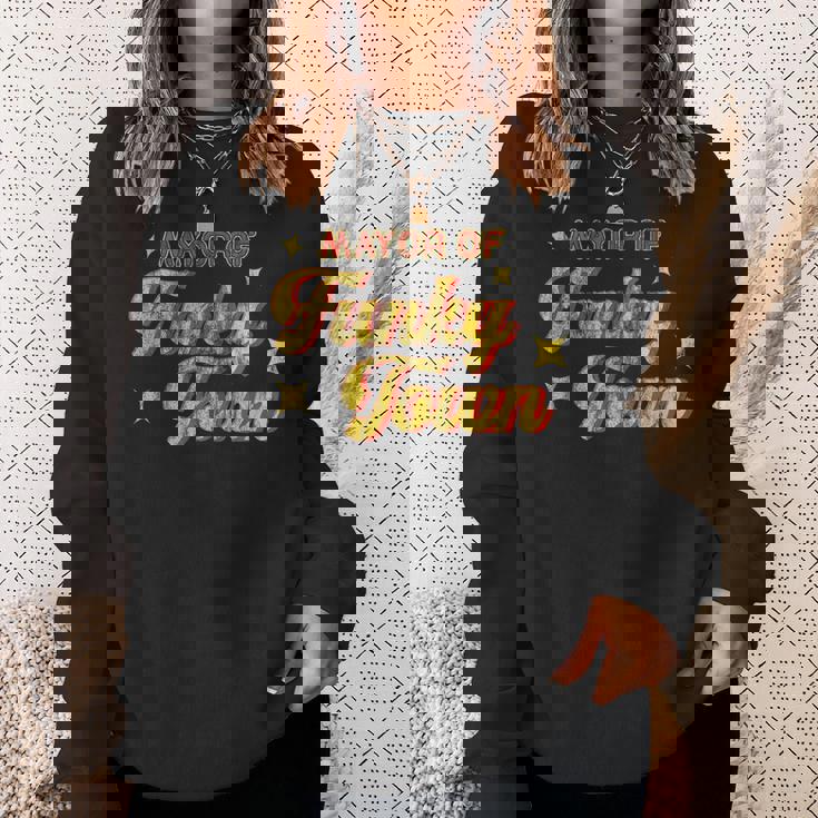 Mayor Of Funky Town Vintage Disco 70S Retro Funk Sweatshirt - Monsterry