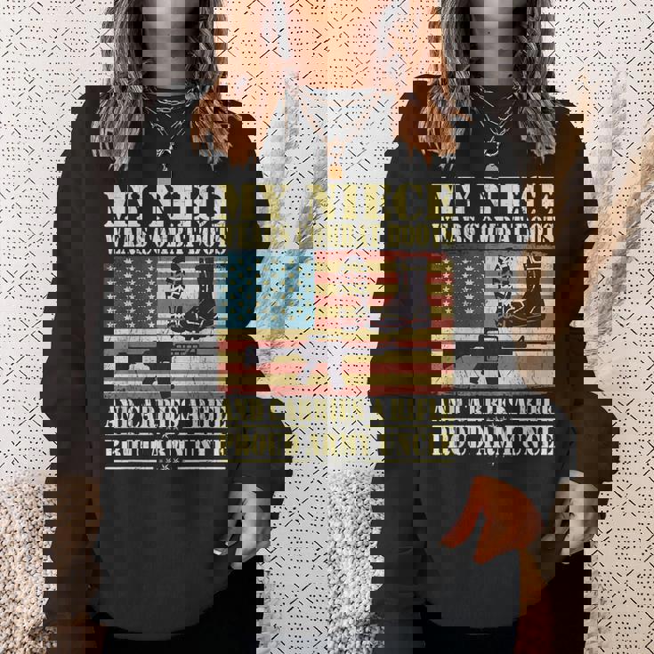 My Niece Wears Combat Boots Proud Army Uncle Military Family Sweatshirt ...