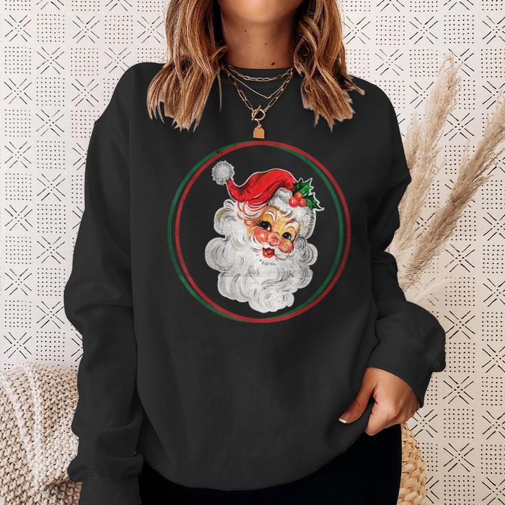 Old Fashioned Santa Claus Face Vintage Christmas Matching Sweatshirt ...
