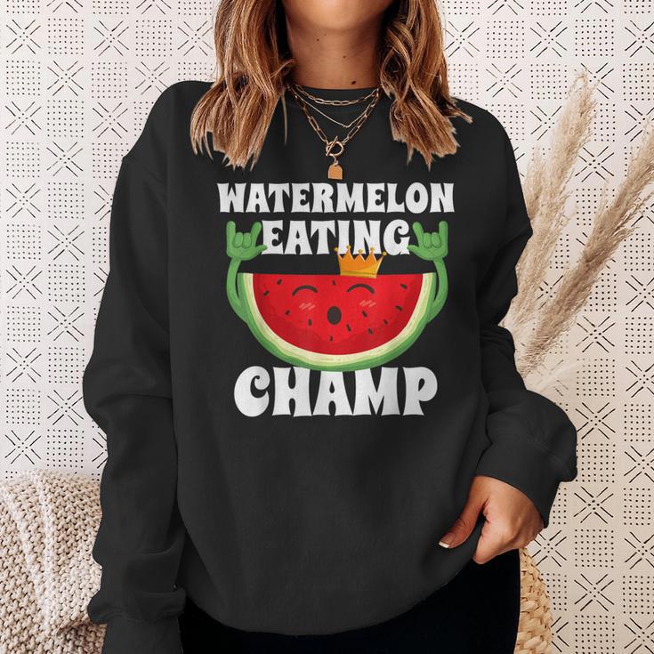 Watermelon Eating Champ Melon Contest Competition Sweatshirt - Monsterry