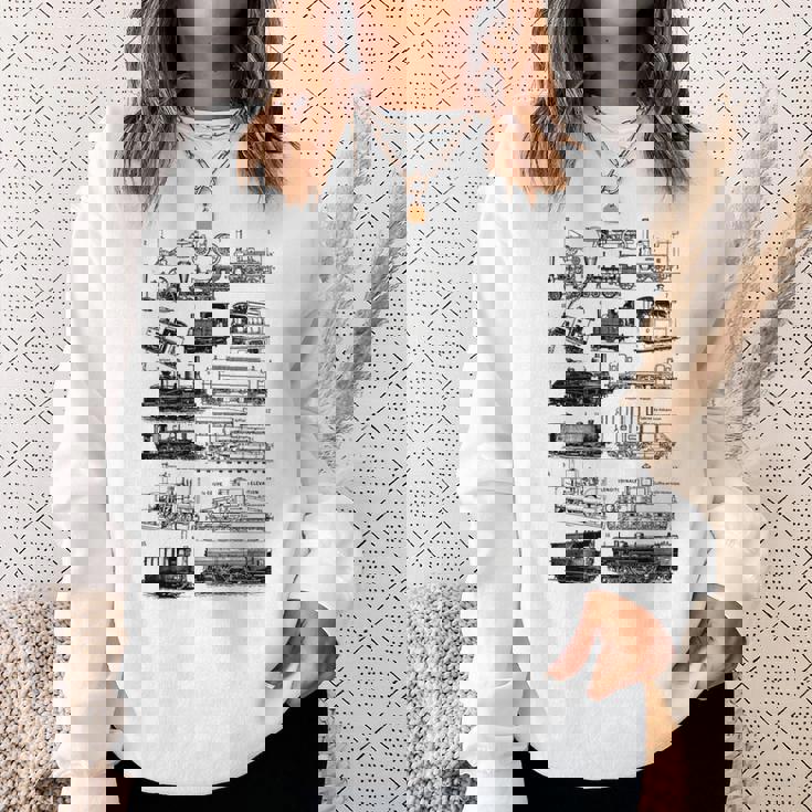 Steam Engine Train Steam Train Locomotive Vintage Chart Sweatshirt ...