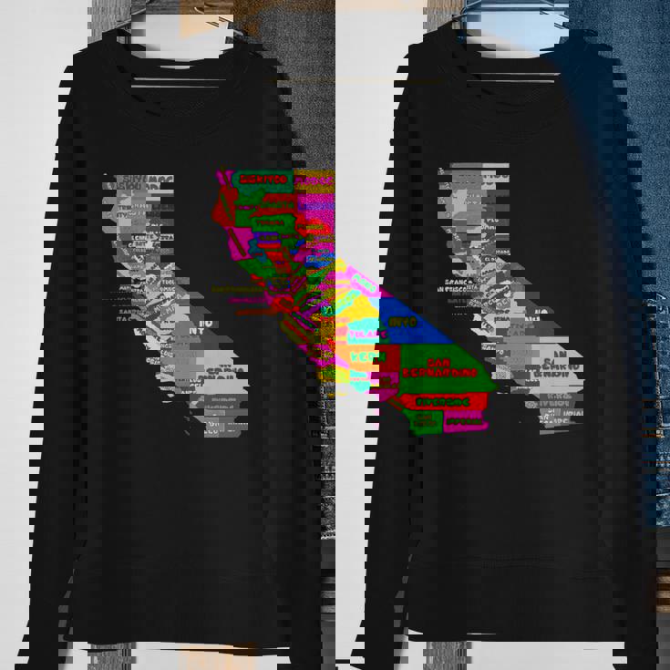 California County Map Map Of California Usa Sweatshirt - Monsterry