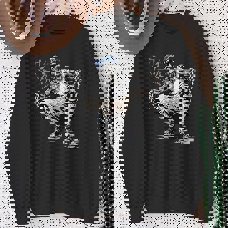 Cholo Chicano Homie Cool Mexican Gangster Skeleton Con Safos Sweatshirt ...