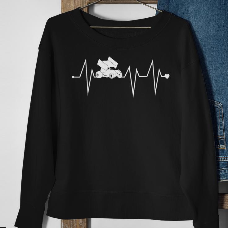Sprint Car Racing Racer Heartbeat Heart Pulse Rate Ekg Sweatshirt ...