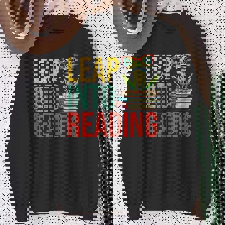 Happy Leap Day Teacher Leap Into Reading Leap Day 2024 Sweatshirt ...