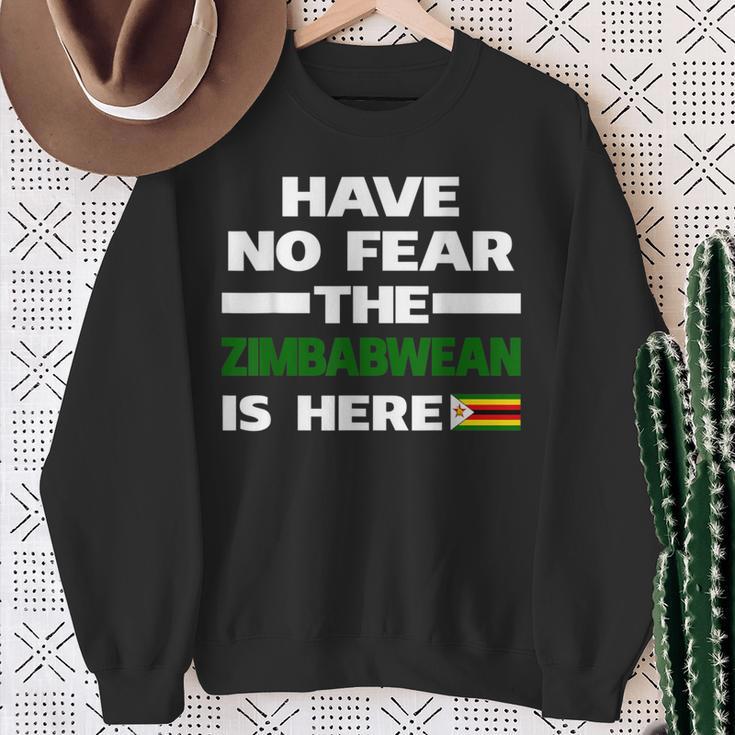 No Fear Zimbabwean Here Zimbabwe Pride Flag Sweatshirt - Monsterry