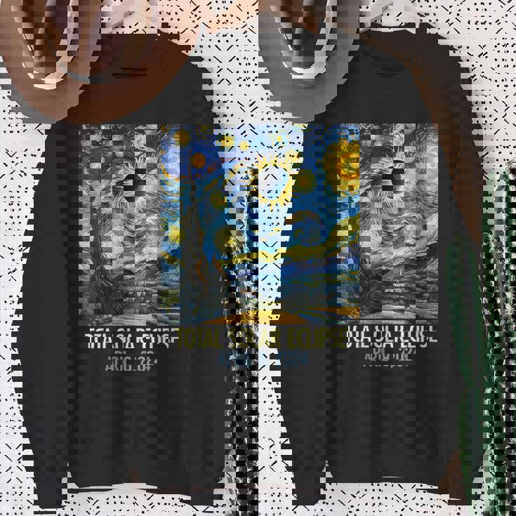 Total Solar Eclipse 2024 Starry Night Totality Van Gogh Sweatshirt | Mazezy