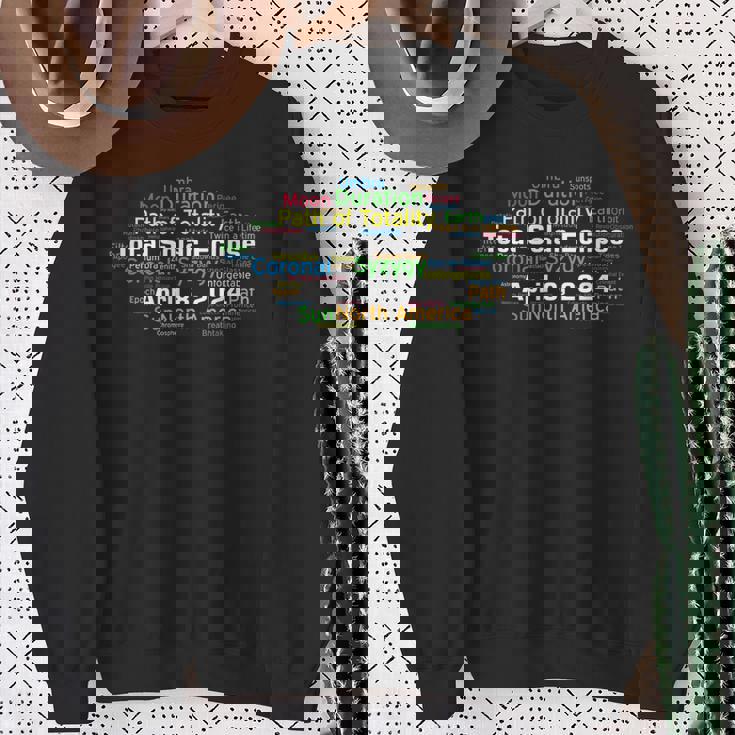 Total Solar Eclipse 2024 Word Cloud Vocabulary Words Sweatshirt | Mazezy