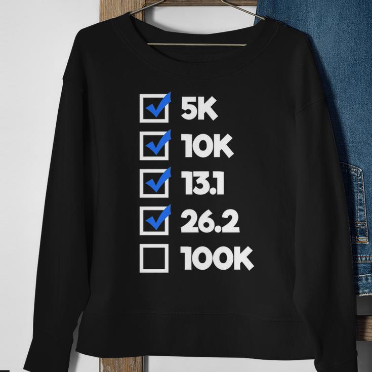 Ultra Marathon 100K Next Running Checklist Sweatshirt | Mazezy