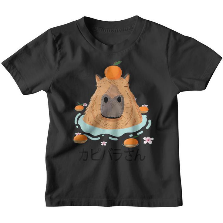 Kawaii Capybara Con Naranja En La Cabeza Kapibara-San Camiseta Camiseta ...