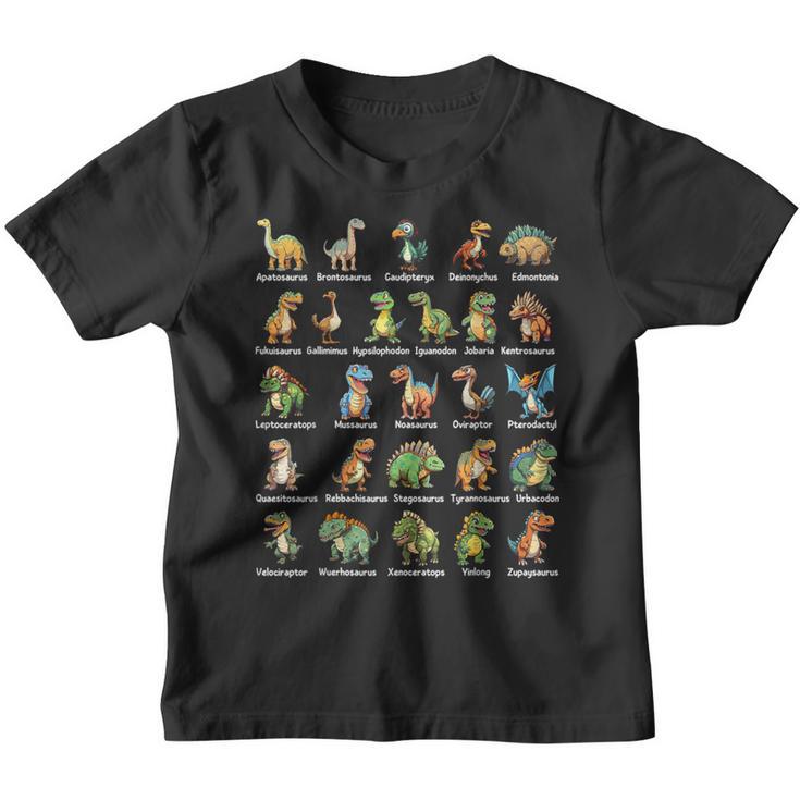 Tipos De Alfabeto De Dinosaurios Abc Dino A-Z T-Rex Camiseta de manga ...