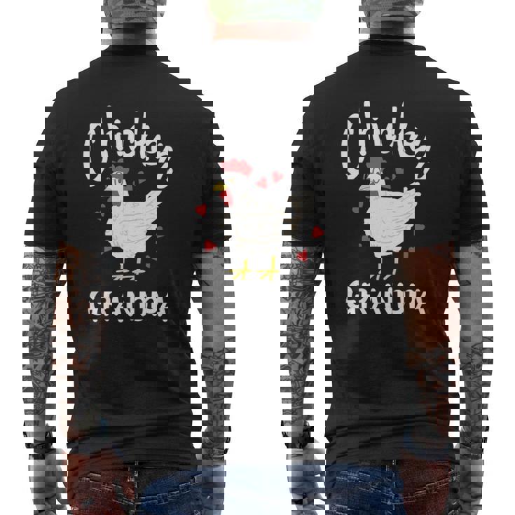 Chicken Grandpa Grandfather Father's Day Mens Back Print T-shirt | Mazezy