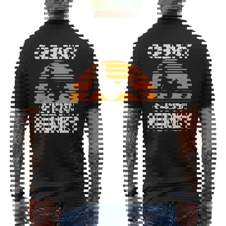 Chunky Is The New Hunky Vintage Quote Men's T-shirt Back Print - Seseable