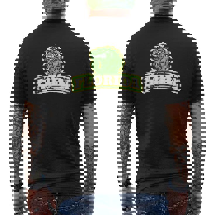 Florida Alligator Muscular Flexing Gator Mens Back Print T-shirt | Mazezy