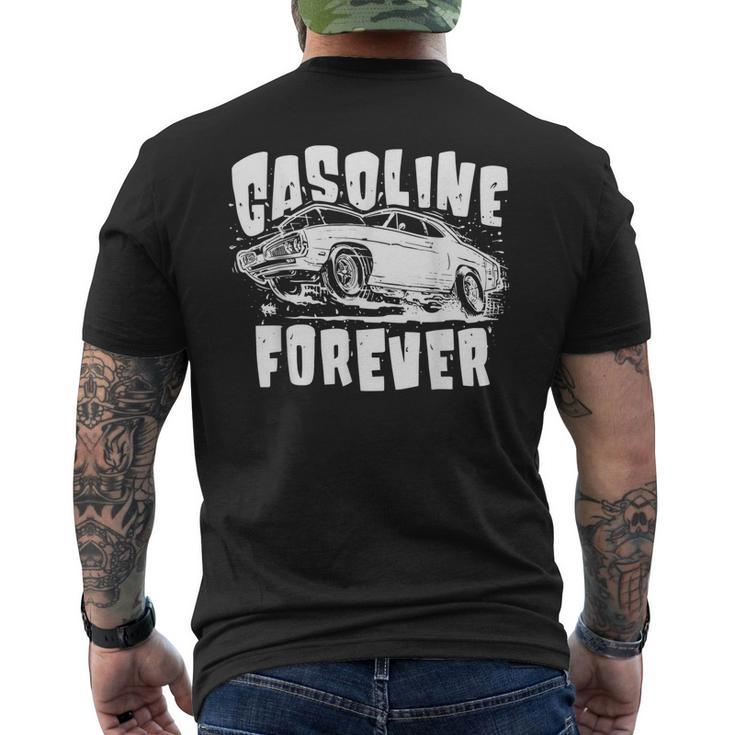 Gasoline Forever Gas Cars Mens Back Print T-shirt - Thegiftio