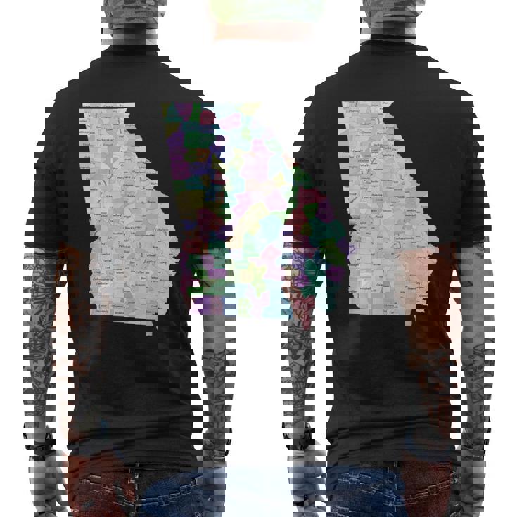 Georgia County Map With County Names Men's T-shirt Back Print - Monsterry