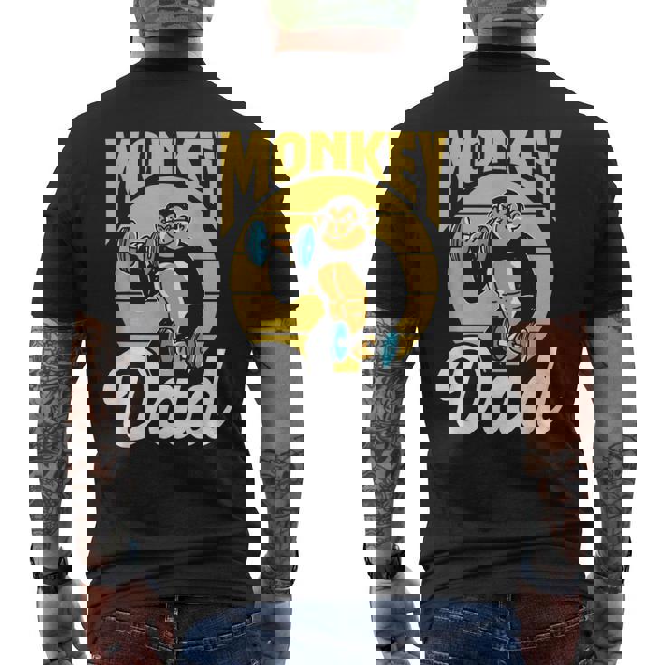 Monkey Dad Animal Monkeys Saying Lover Father Daddy Papa Men's T-shirt Back Print - Monsterry