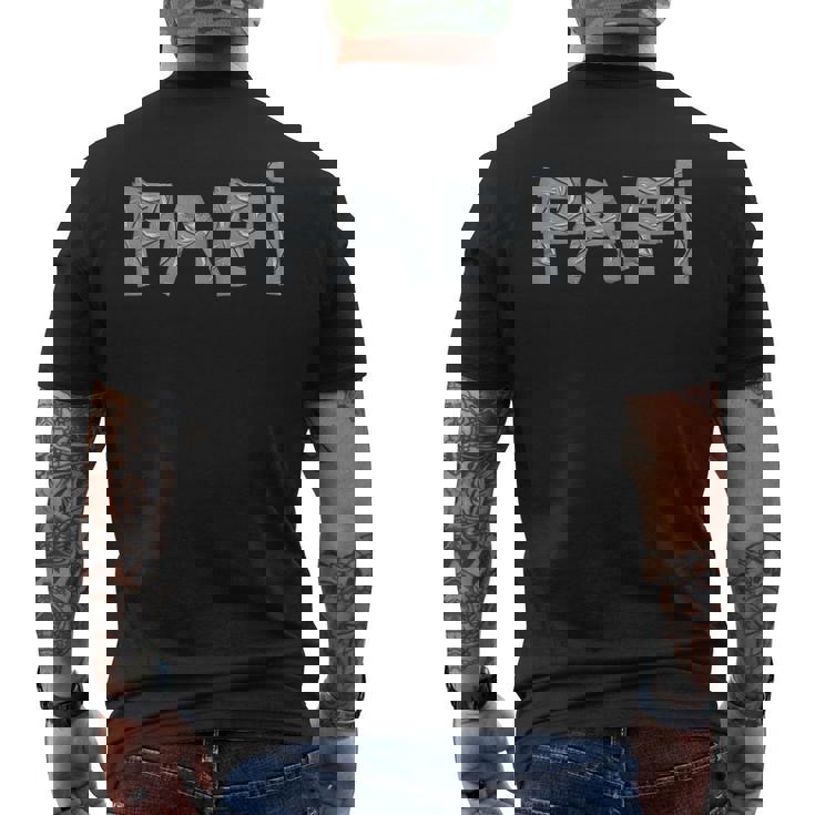 Papi Dad Fathers Day 2024 Tape Style Men's T-shirt Back Print - Seseable