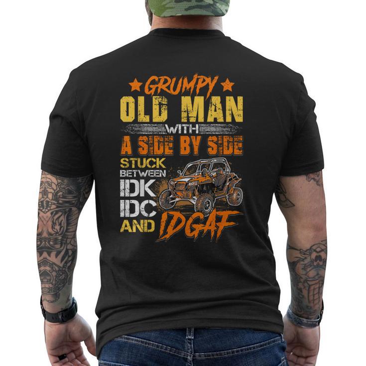 Sxs Utv Grumpy Old Man With Side By Side Men's T-shirt Back Print | Mazezy