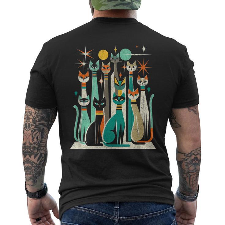 Vintage Retro Mid-Century Long Neck Cats 50S 60S Style Men's T-shirt ...