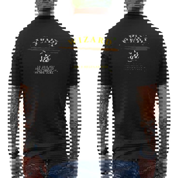 Wizard Dad Cute Magical Mens Back Print T-shirt | Mazezy