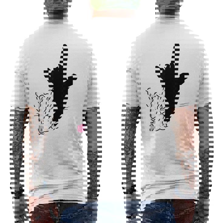 Asl Bunny Reflection I Love You Hand Sign Language Easter Men's T-shirt ...